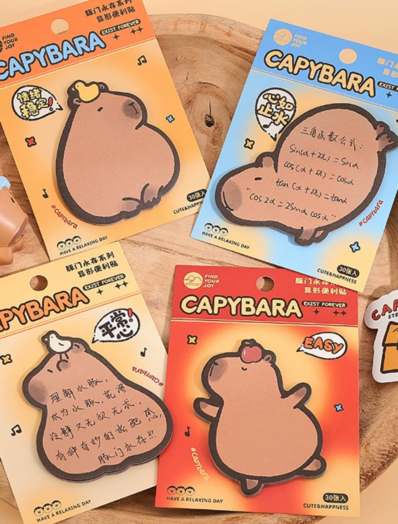 Capybara Memo Pads Cute Capybara Red Orange Blue Green - Etsy