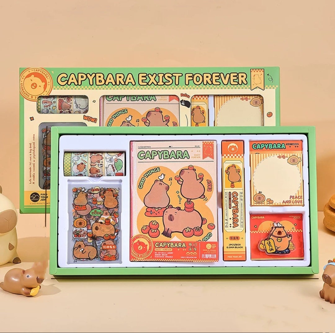 Cute Capybara Journal Stationary Planner Gift Set for Diary and ...