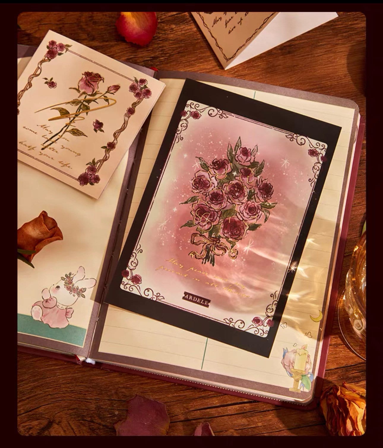 Cute White Bunny Rabbit Journal Stationary Planner Gift Set for Diary ...