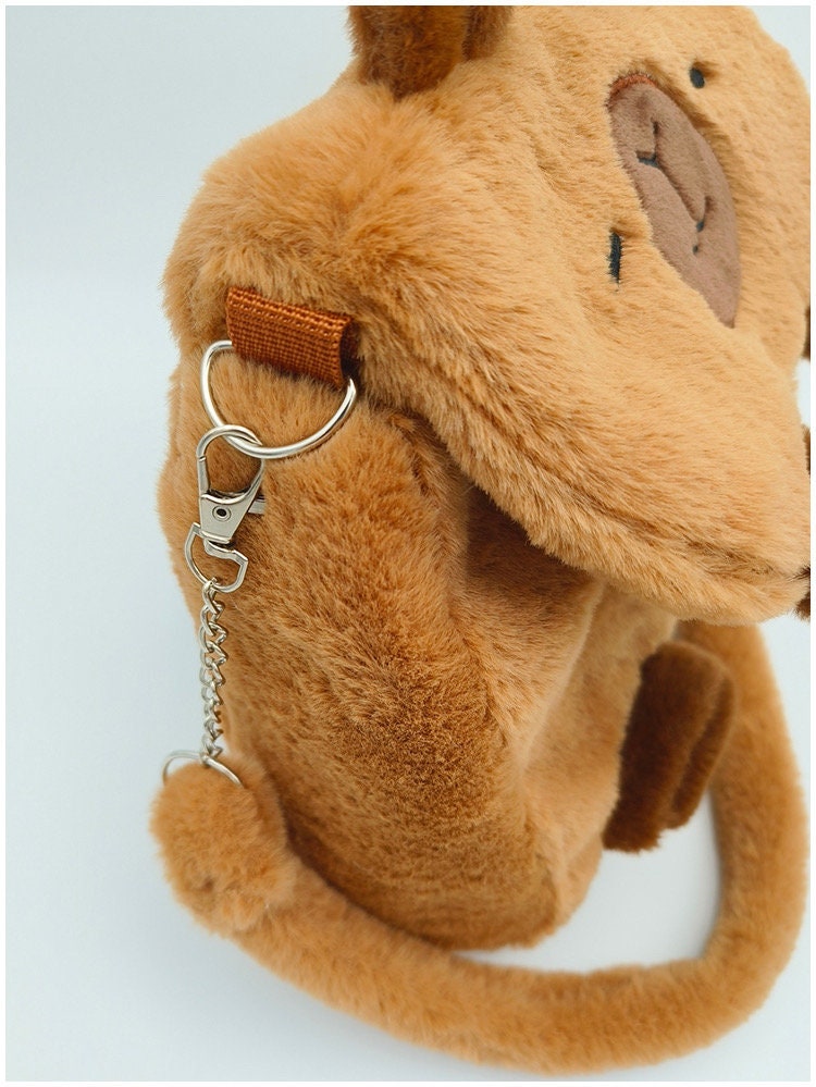Fluffy Capybara Bag Convertible Backpack Sling Bag and Purse Cute ...