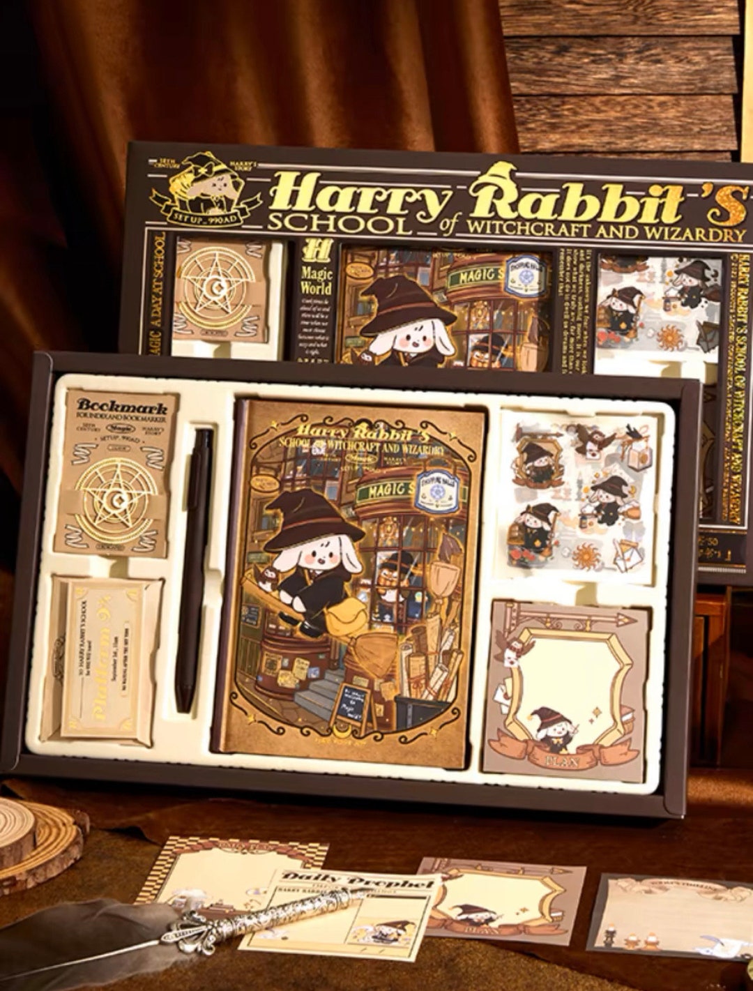 Hogwarts Bunny Journaling Kit Bookmark Sticker Memo Pads Stationary ...