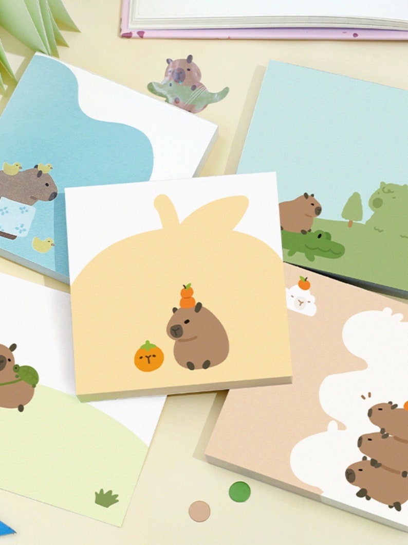 Capybara Memo Pads Cute Capybara Stationary (non-stick) - Etsy