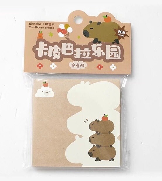 Capybara Memo Pads Cute Capybara Stationary non-stick - Etsy