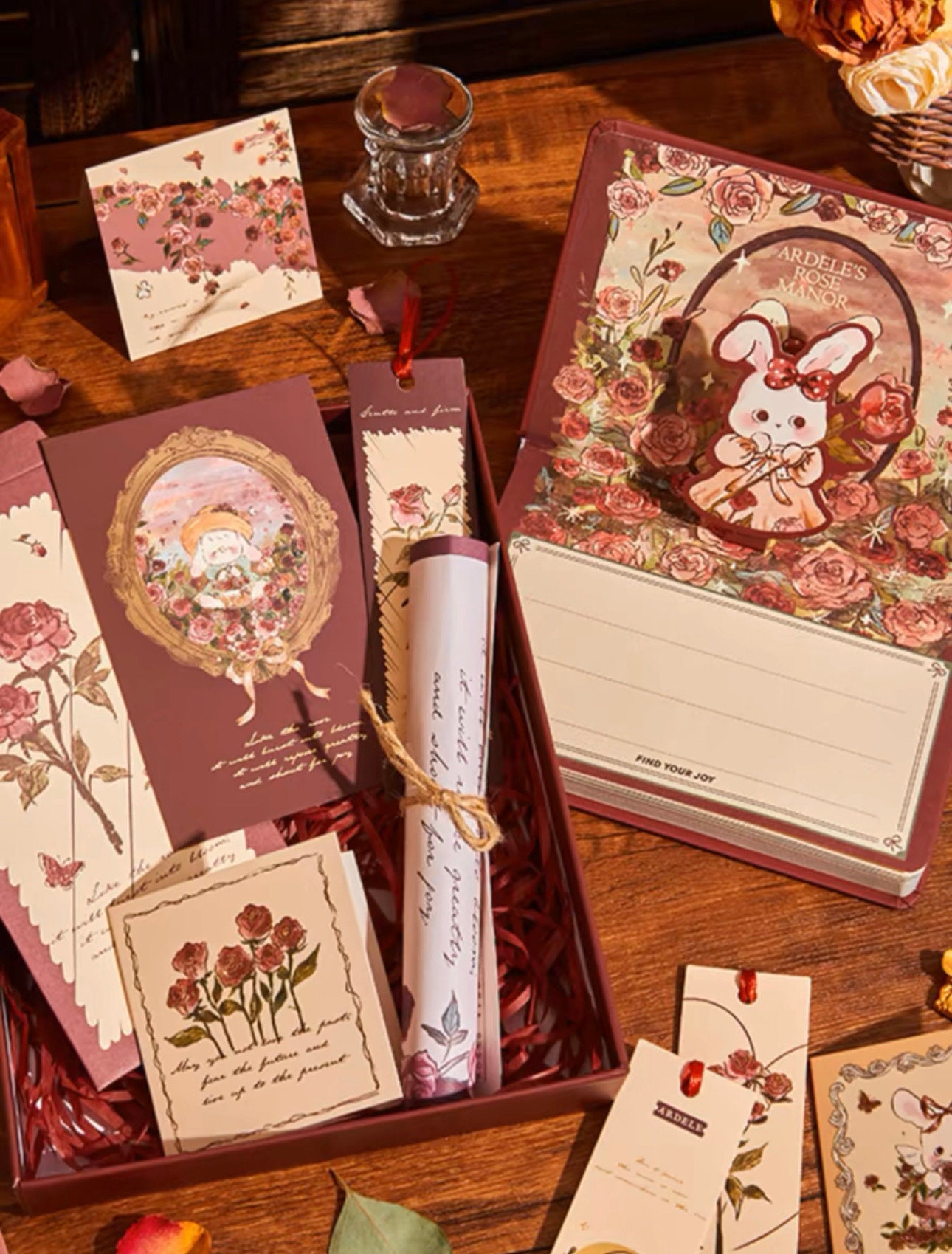 Cute White Bunny Rabbit Journal Stationary Planner Gift Set for Diary ...