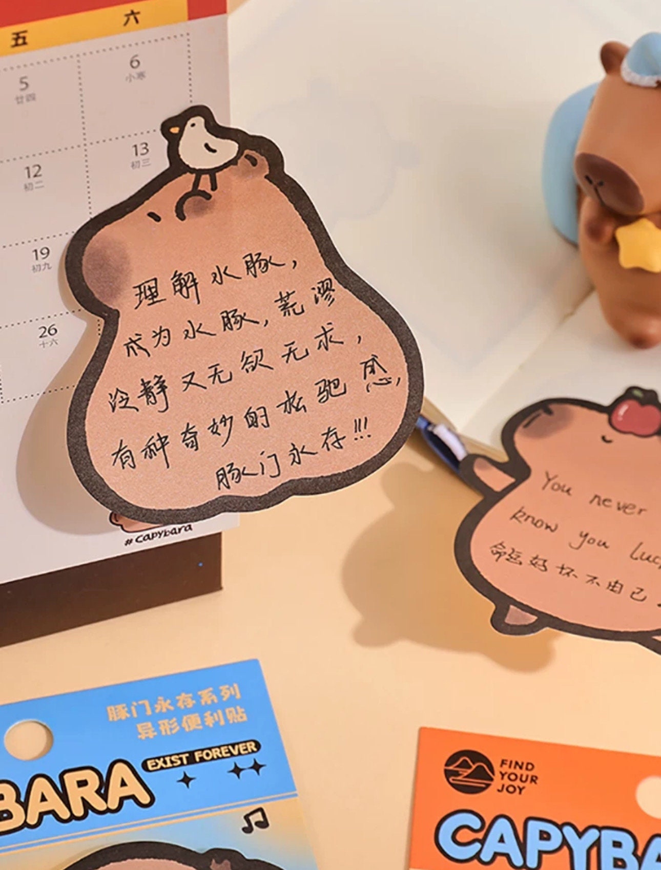 Capybara Memo Pads Cute Capybara Red Orange Blue Green - Etsy