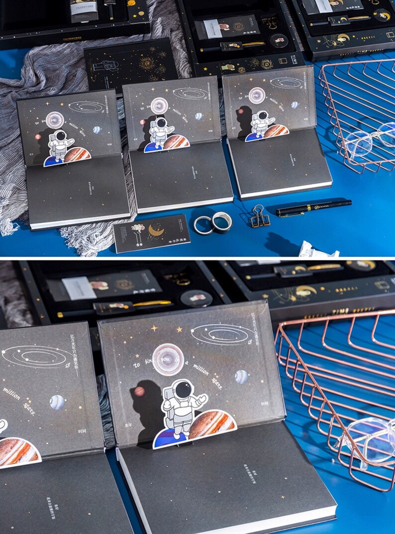 Astronaut in Space Journal Stationary Planner Gift Set for Diary and ...