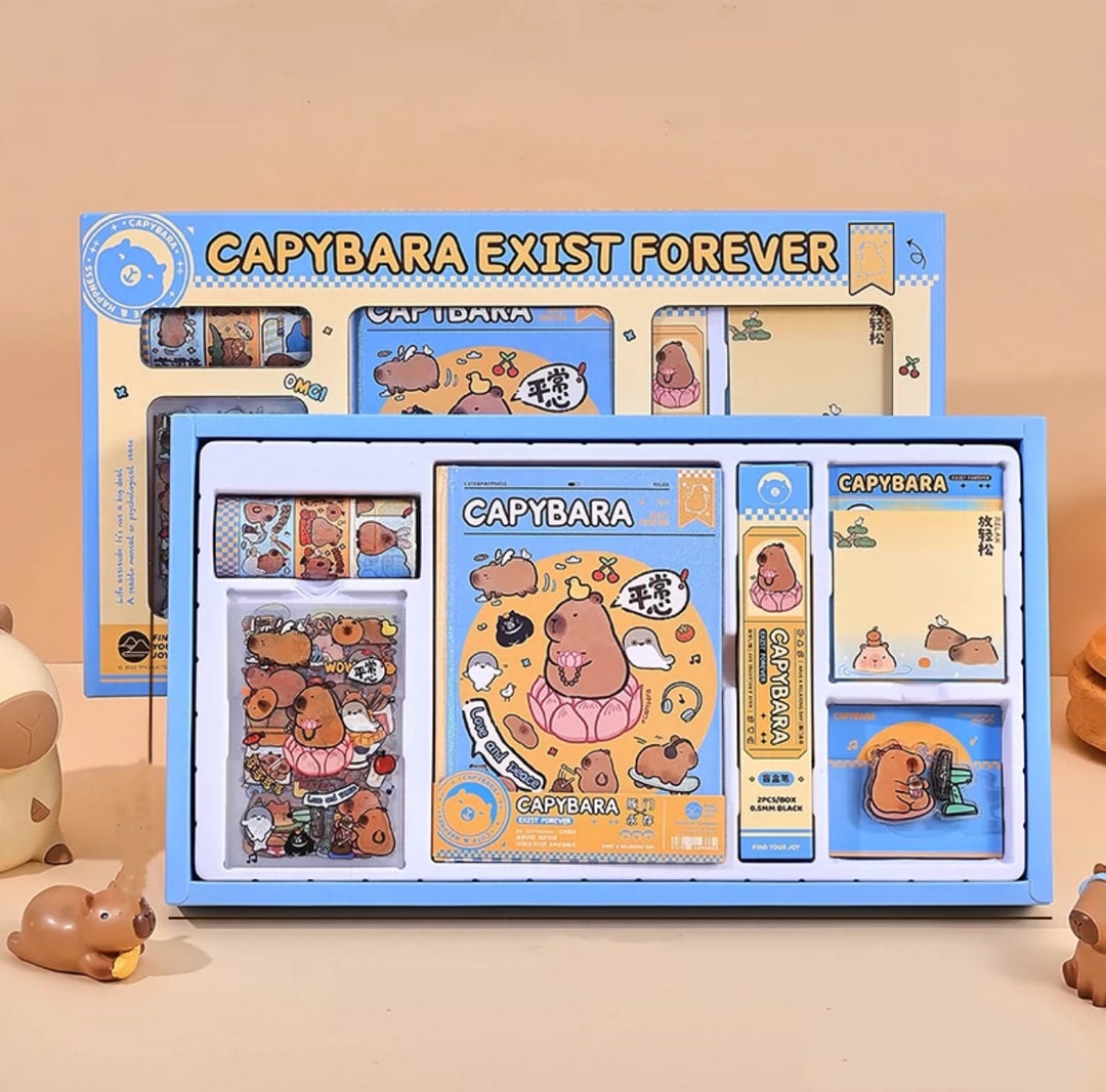 Cute Capybara Journal Stationary Planner Gift Set for Diary and ...
