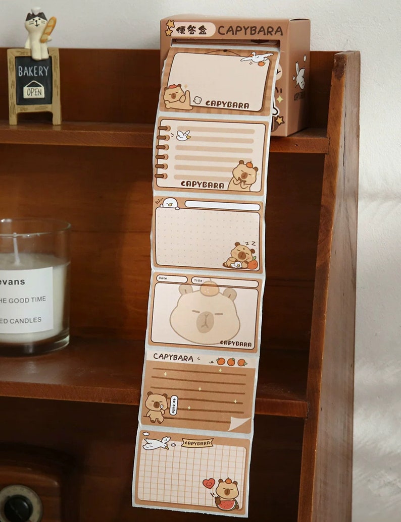 Capybara Sticker Note Roll 256pcs per Roll Sticky Notes Notepad ...
