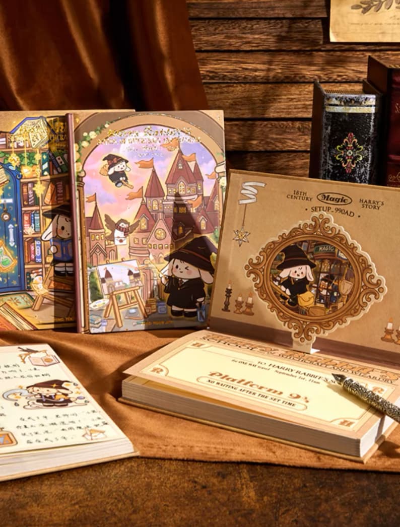 Hogwarts Bunny Journaling Kit Bookmark Sticker Memo Pads Stationary ...