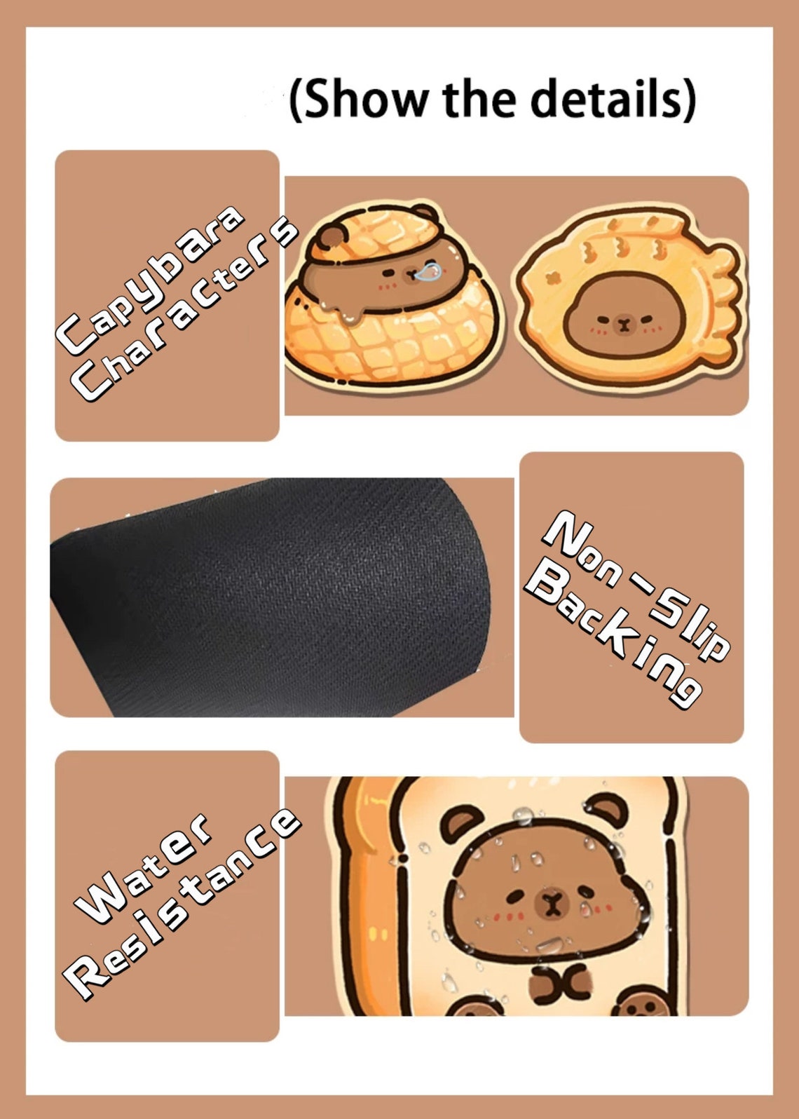 Sliced Bread With Capybara Filling Mouse Pad for Office Gaming Student ...