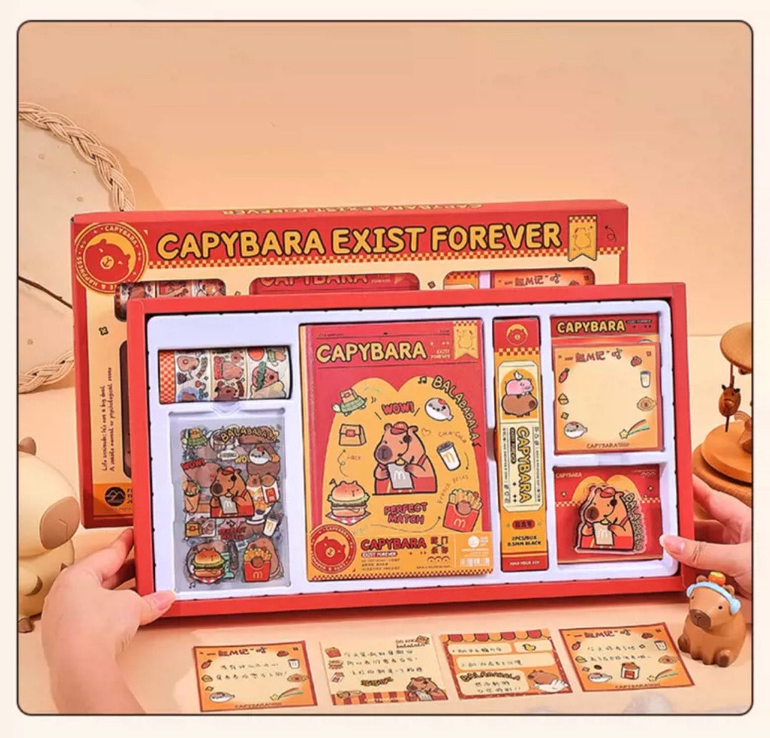 Cute Capybara Journal Stationary Planner Gift Set for Diary and ...