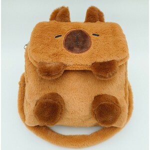 Fluffy Capybara Bag Convertible Backpack Sling Bag and Purse Cute ...