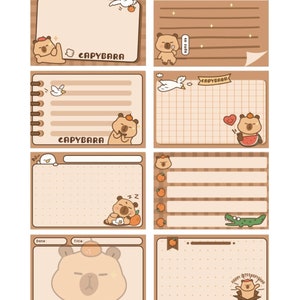 Capybara Sticker Note Roll 256pcs per Roll Sticky Notes Notepad ...