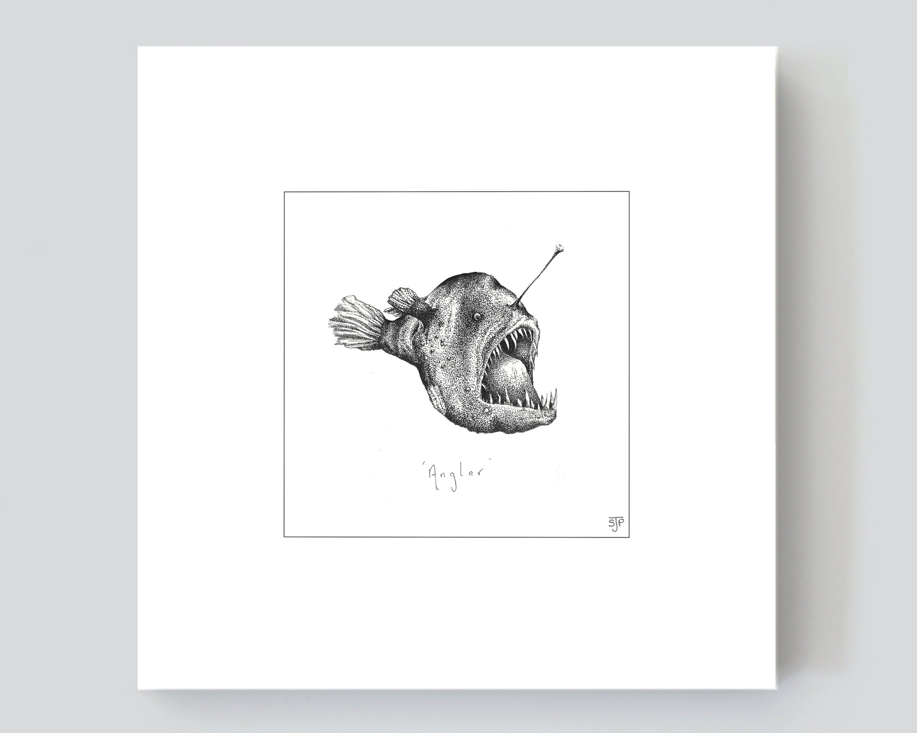 Angler Fish Art Print: 8x8 - Etsy