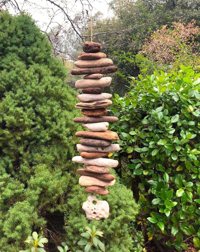 Carved in Stone Driftwood Mobile/valhalla Ladder/witches Ladder/art W ...