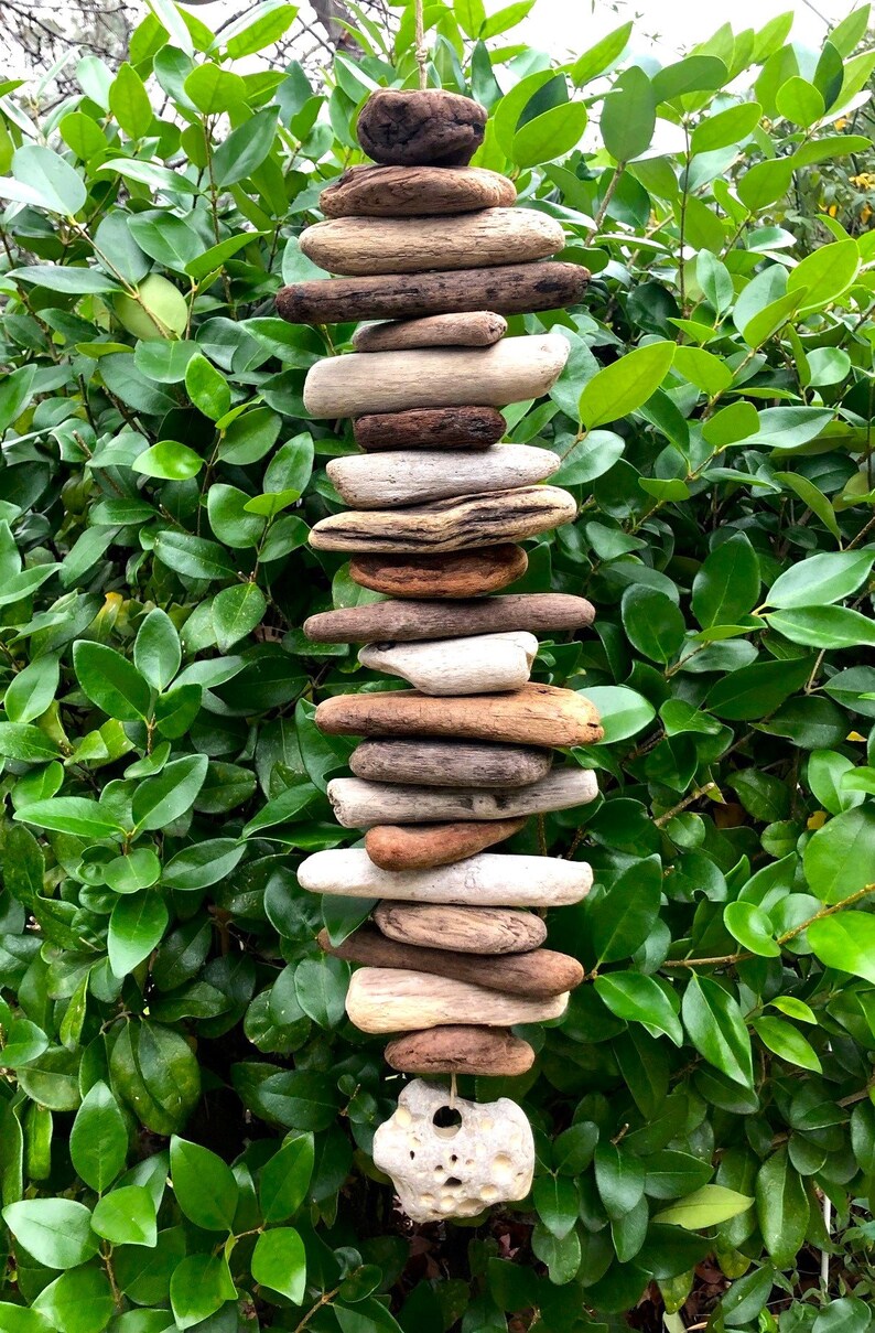 Carved in Stone Driftwood Mobile/valhalla Ladder/witches Ladder/art W ...