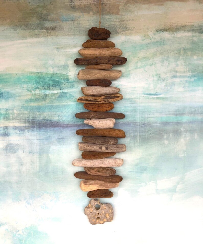 Carved in Stone Driftwood Mobile/valhalla Ladder/witches Ladder/art W ...