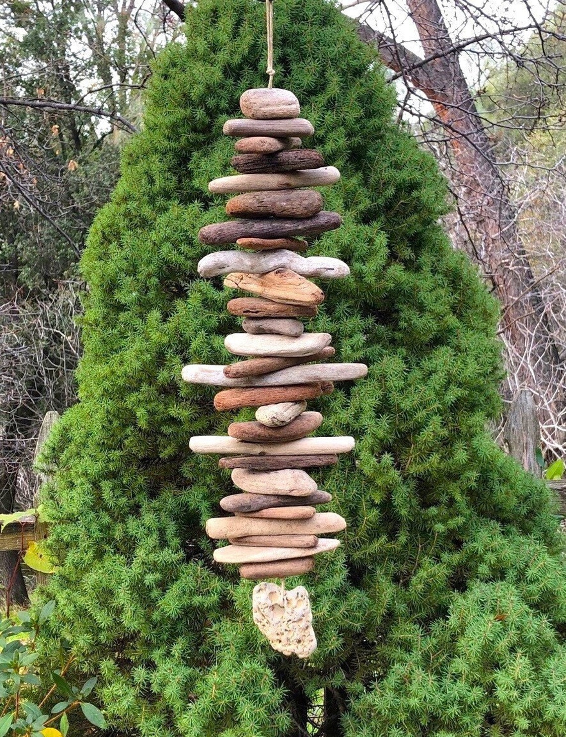 Li'l Heart of Stone Driftwood Mobile/valhalla Ladder/witches Ladder/art ...