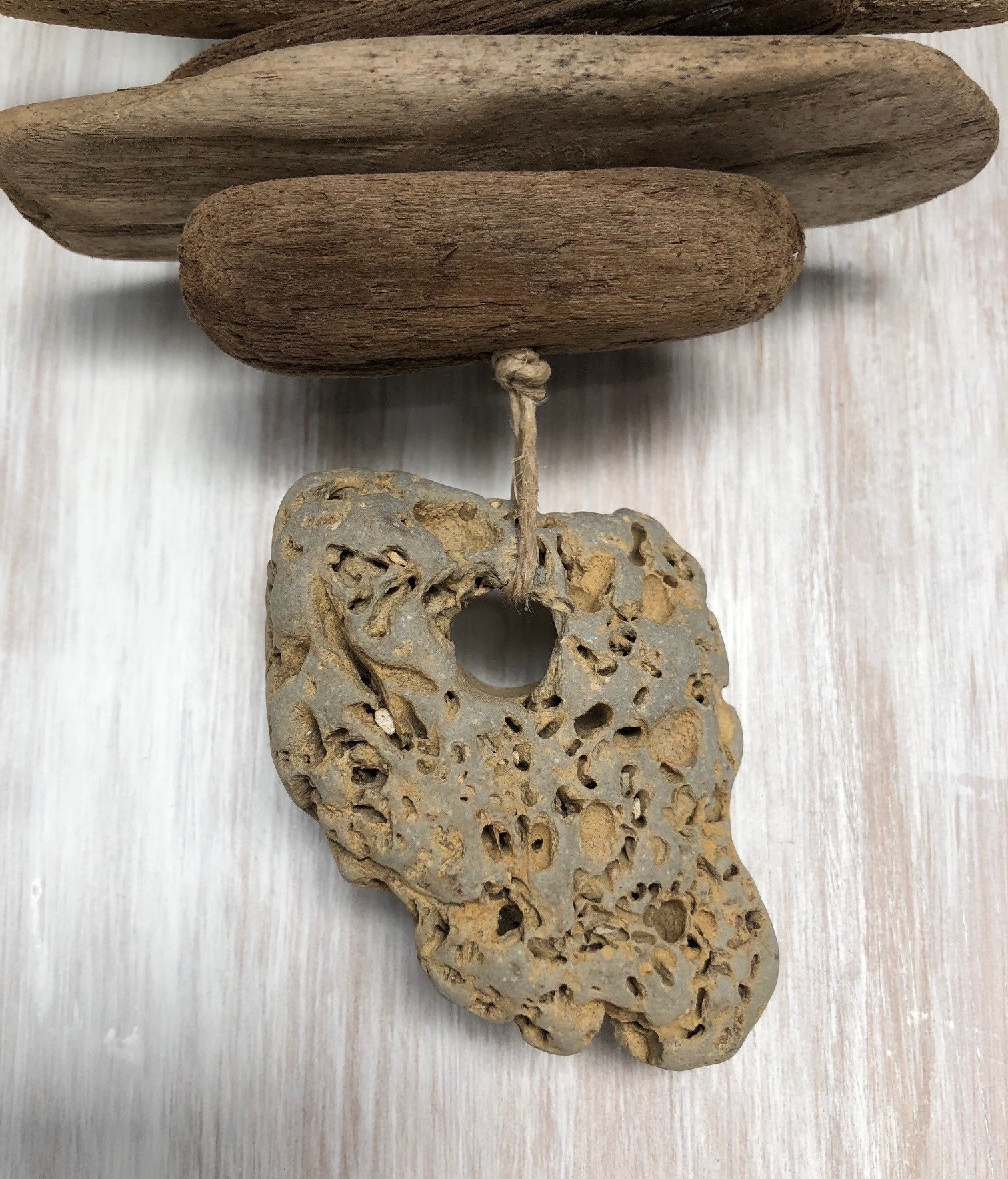 Li'l Heart of Stone Driftwood Mobile/valhalla Ladder/witches Ladder/art ...