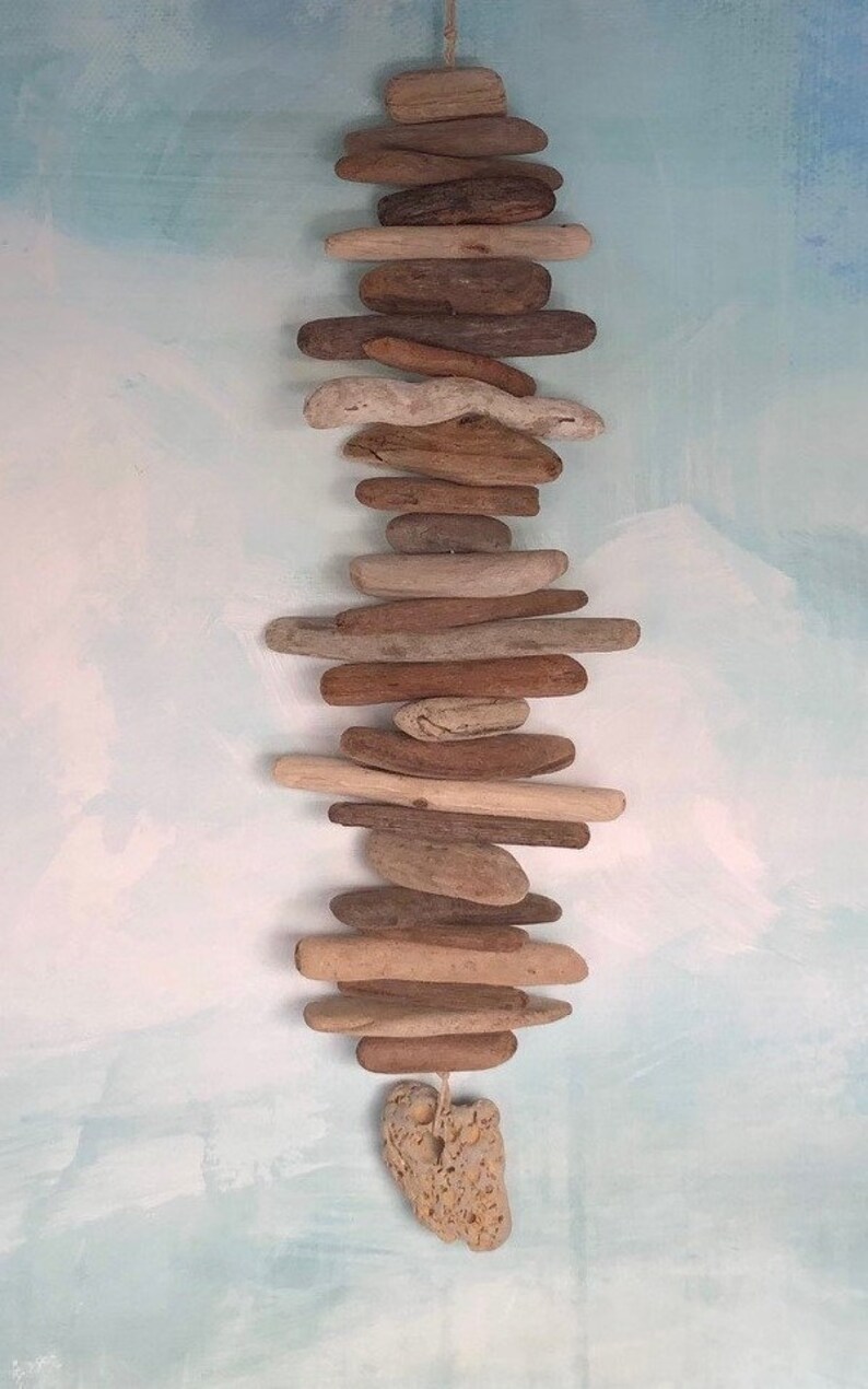 Li'l Heart of Stone Driftwood Mobile/valhalla Ladder/witches Ladder/art ...