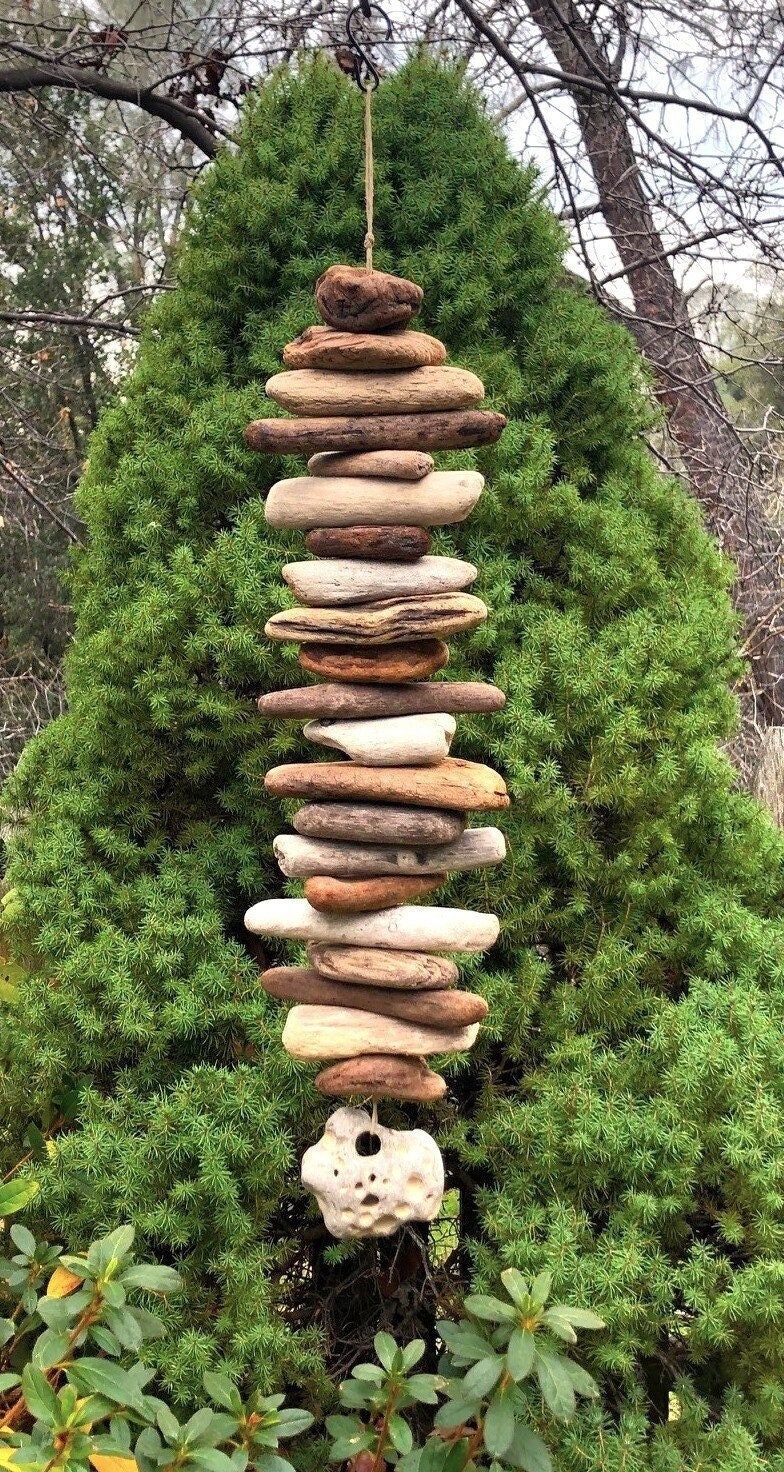 Carved in Stone Driftwood Mobile/valhalla Ladder/witches Ladder/art W ...