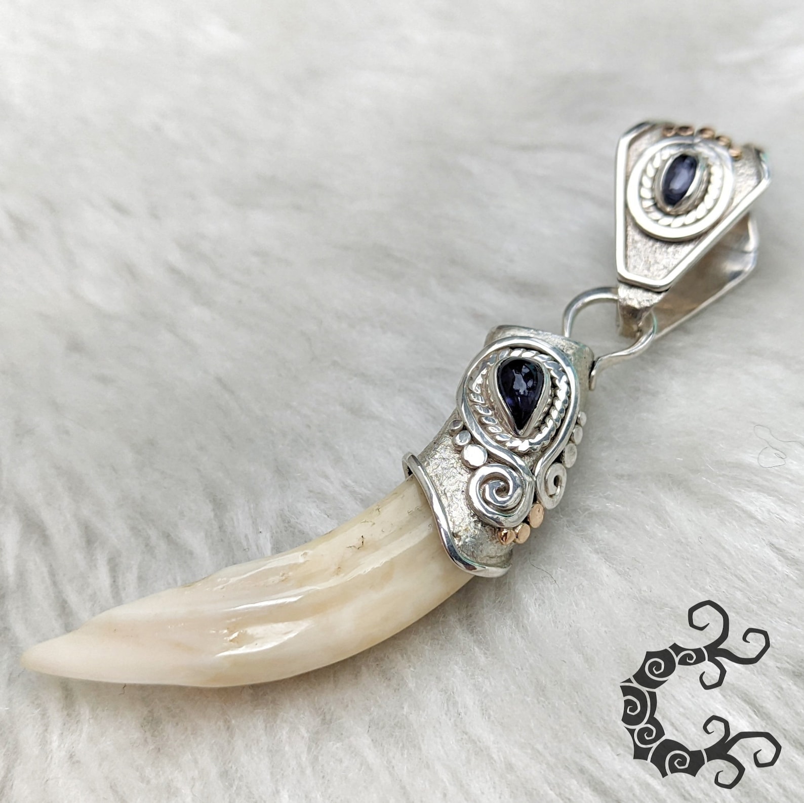 Colgante de colmillo de jabali colgante en plata colgante de - Etsy México