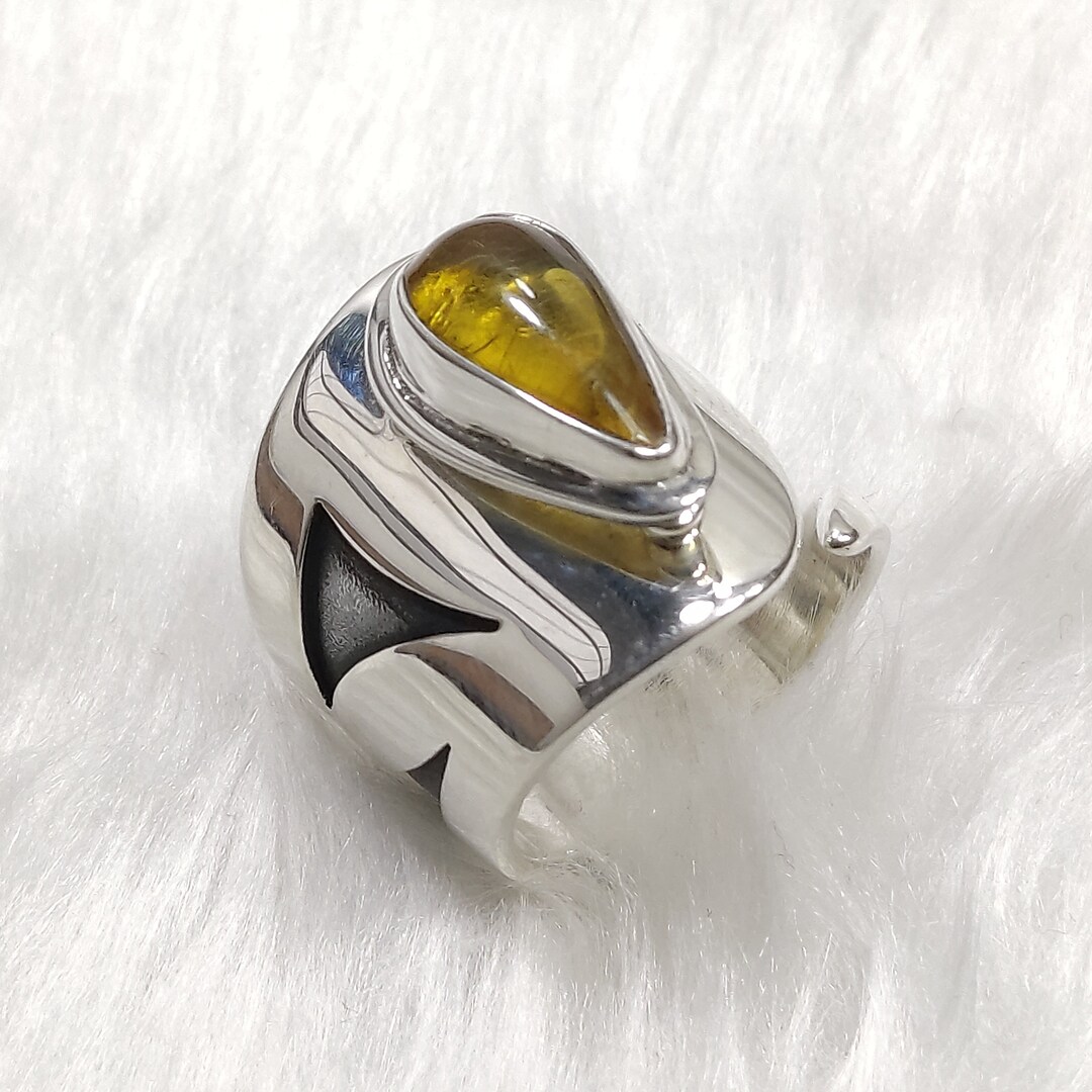 Openwork Silver and Amber Ring, Openwork Ring, Amber Ring, Silver Ring ...