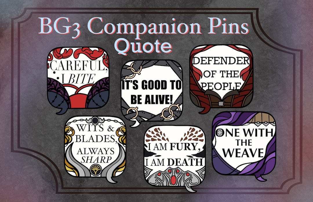 BG3 Companion Quote 1.5 in Hard Enamel Pins - Etsy