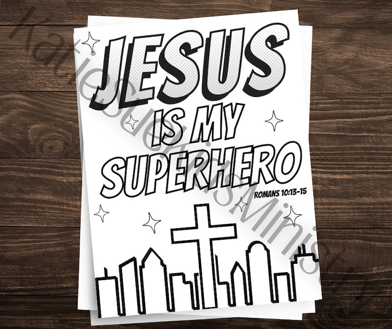 Jesus is My Superhero Coloring Page - Etsy
