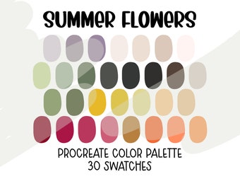 July in Bloom, Procreate Color Palette, Garden Inspired Colors, Digital ...