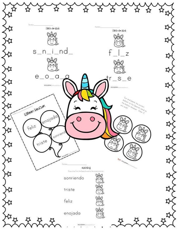 Emotions In Spanish Worksheet