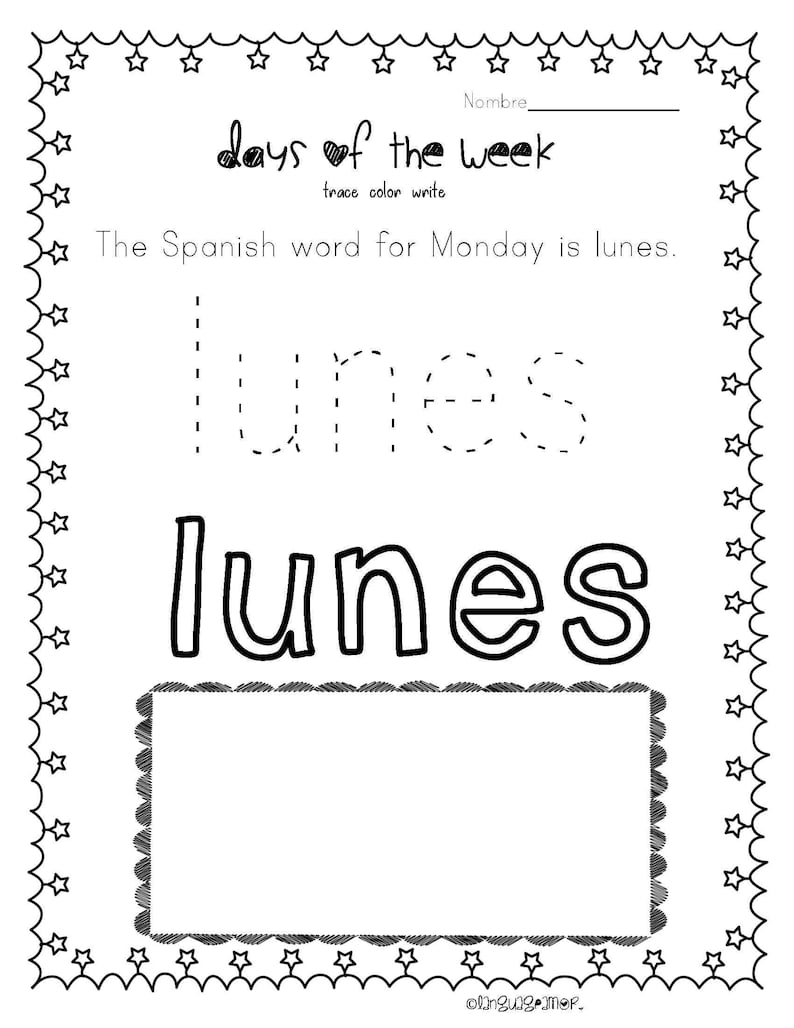 Spanish Days of the Week - Etsy