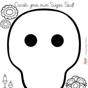 Sugar Skull Coloring Sheet and Create Your Own Sugar Skull - Etsy