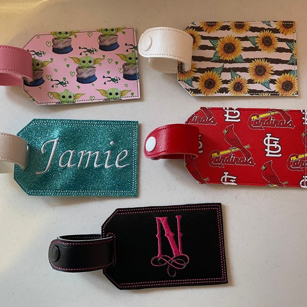 Embroidered Luggage Tags - Etsy