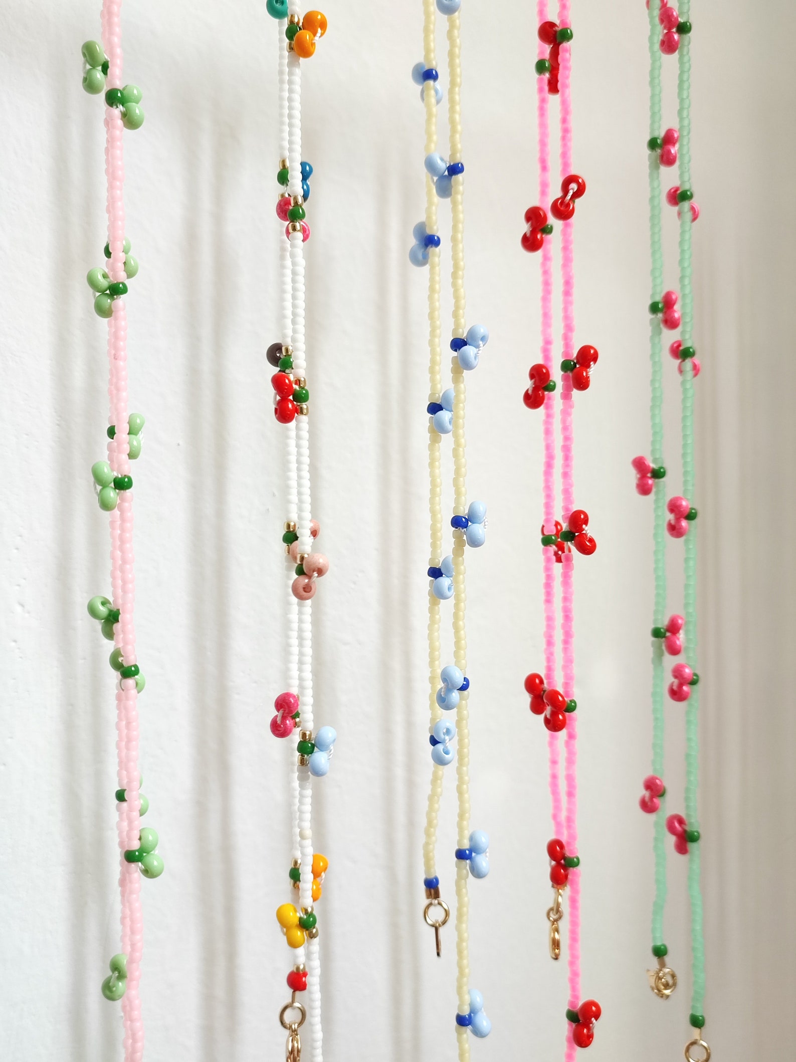 Colorful Cherry Seed Bead Necklace Beaded Cherry Charm - Etsy