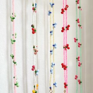Colorful Cherry Seed Bead Necklace Beaded Cherry Charm Choker - Etsy