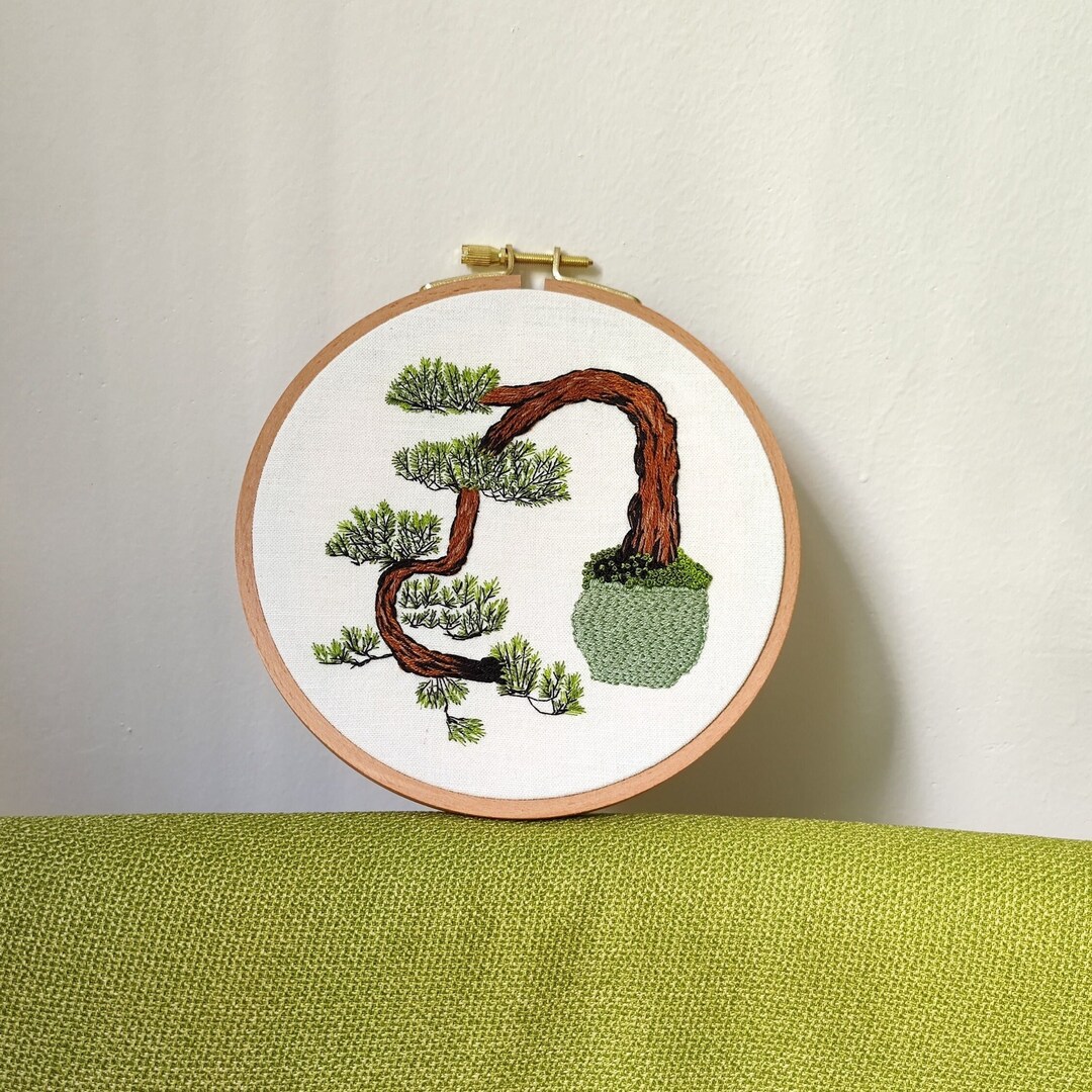 Miniature Tree Hand Embroidery Hoop Art Finished, Tree Thread Painting ...
