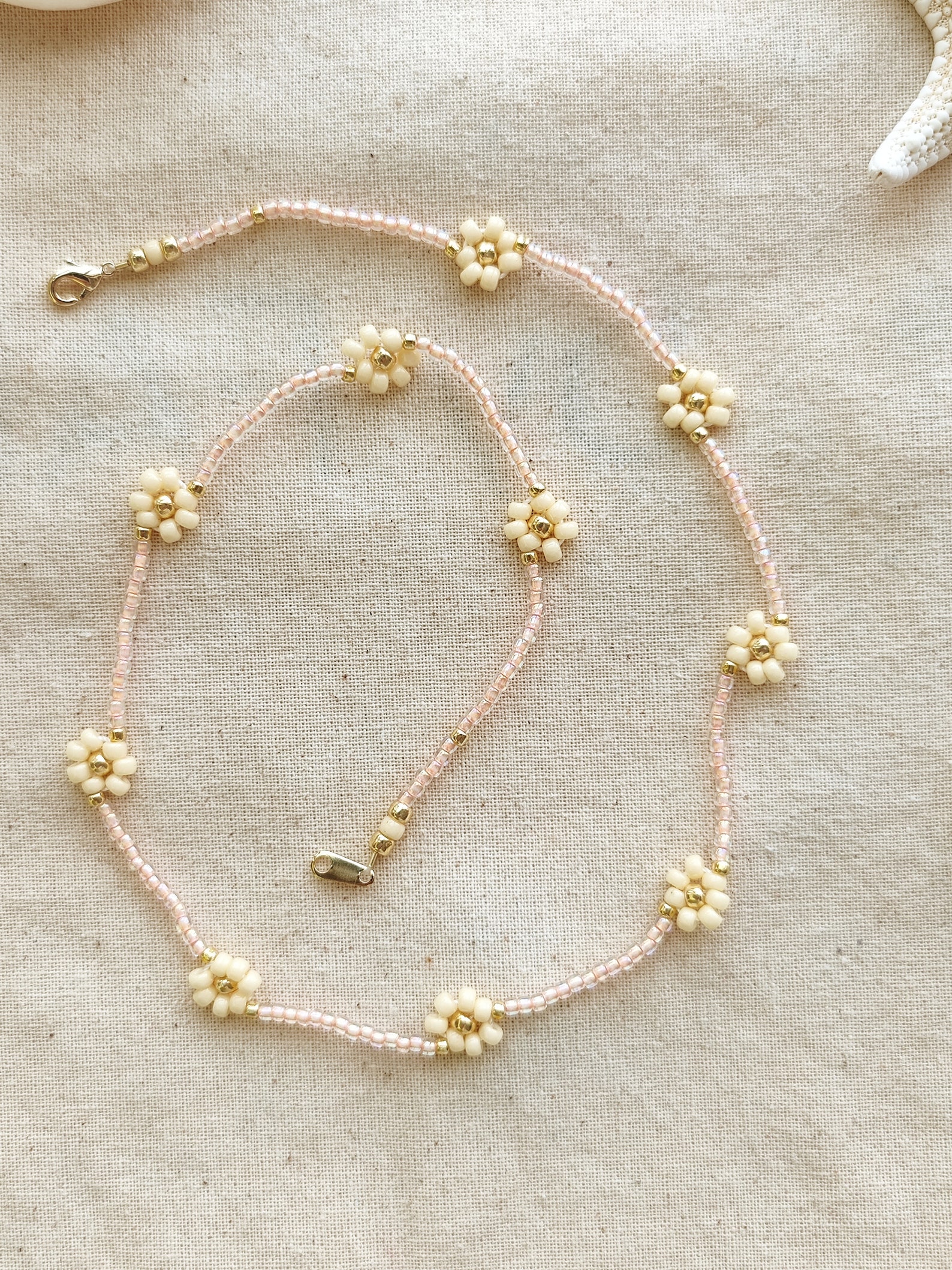 Seed Bead Daisy Choker Red Yellow Blue Flower Necklace - Etsy
