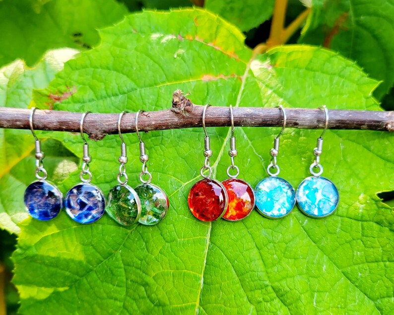 Emerald Green River Glass Drop Earrings From Upcycled Bottle - Etsy