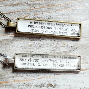 SURVIVOR Word Necklace Dictionary Page Pendant Gift for Her - Etsy