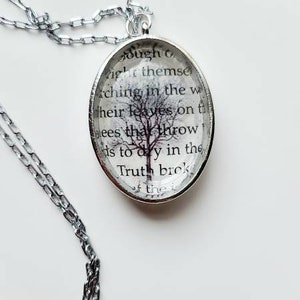 Vintage Page-tree Necklace-literary Quote Pendant-custom Quote-gift for ...