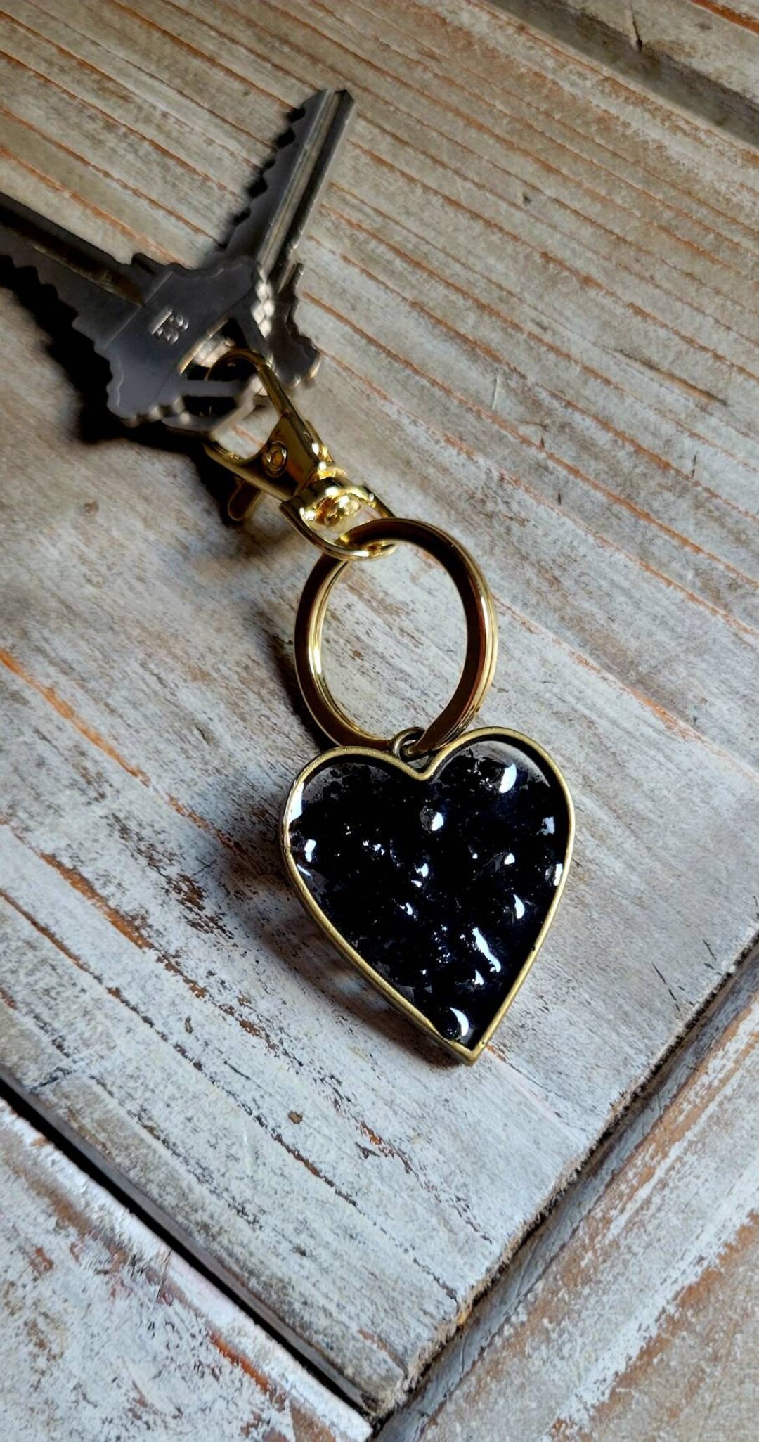 Coal Heart Keychain - Etsy
