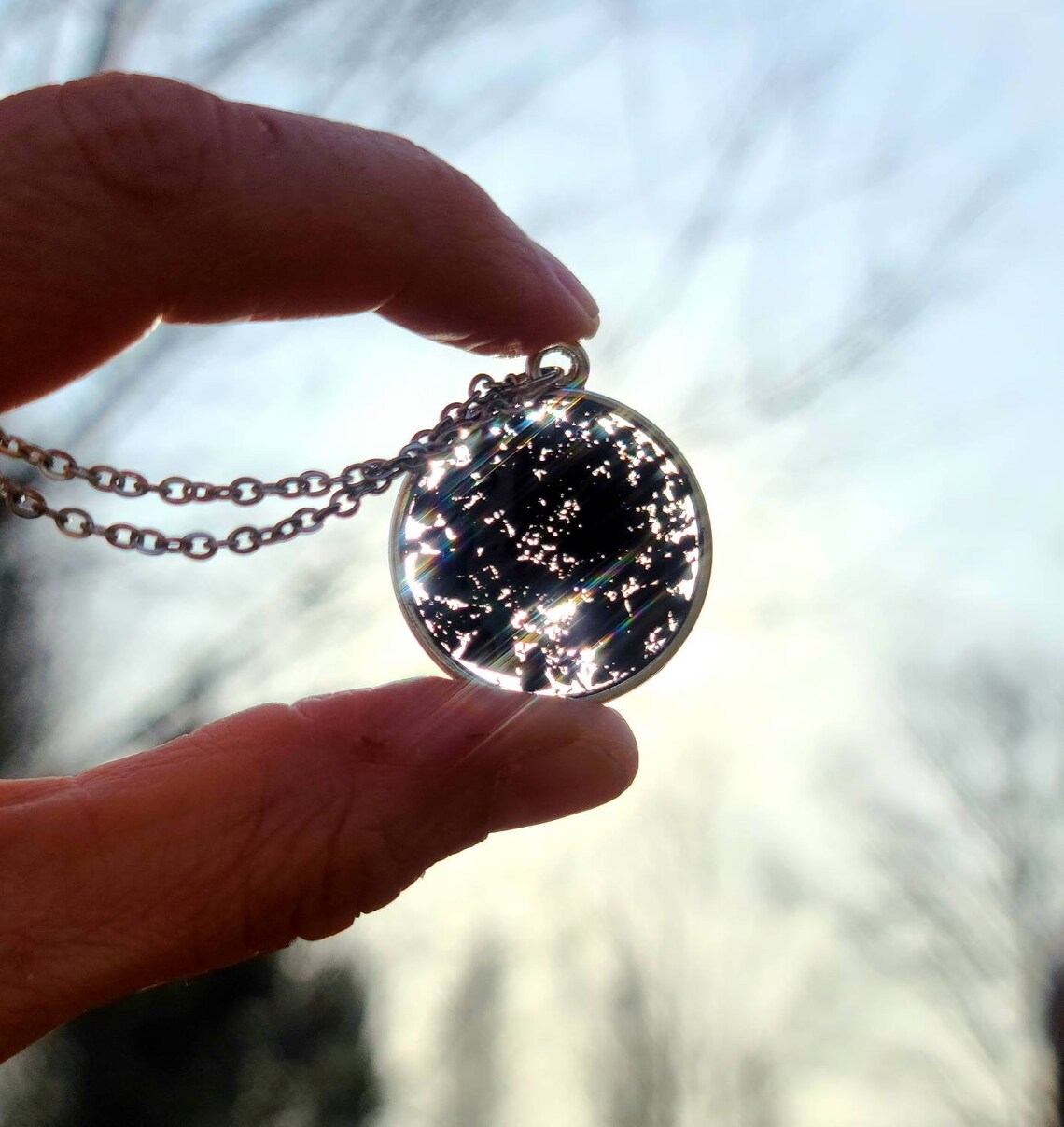 Real Coal Circle Resin Pendant Anthracite Necklace Black Gold - Etsy