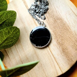 Real Coal Circle Resin Pendant Anthracite Necklace Black Gold Coal ...