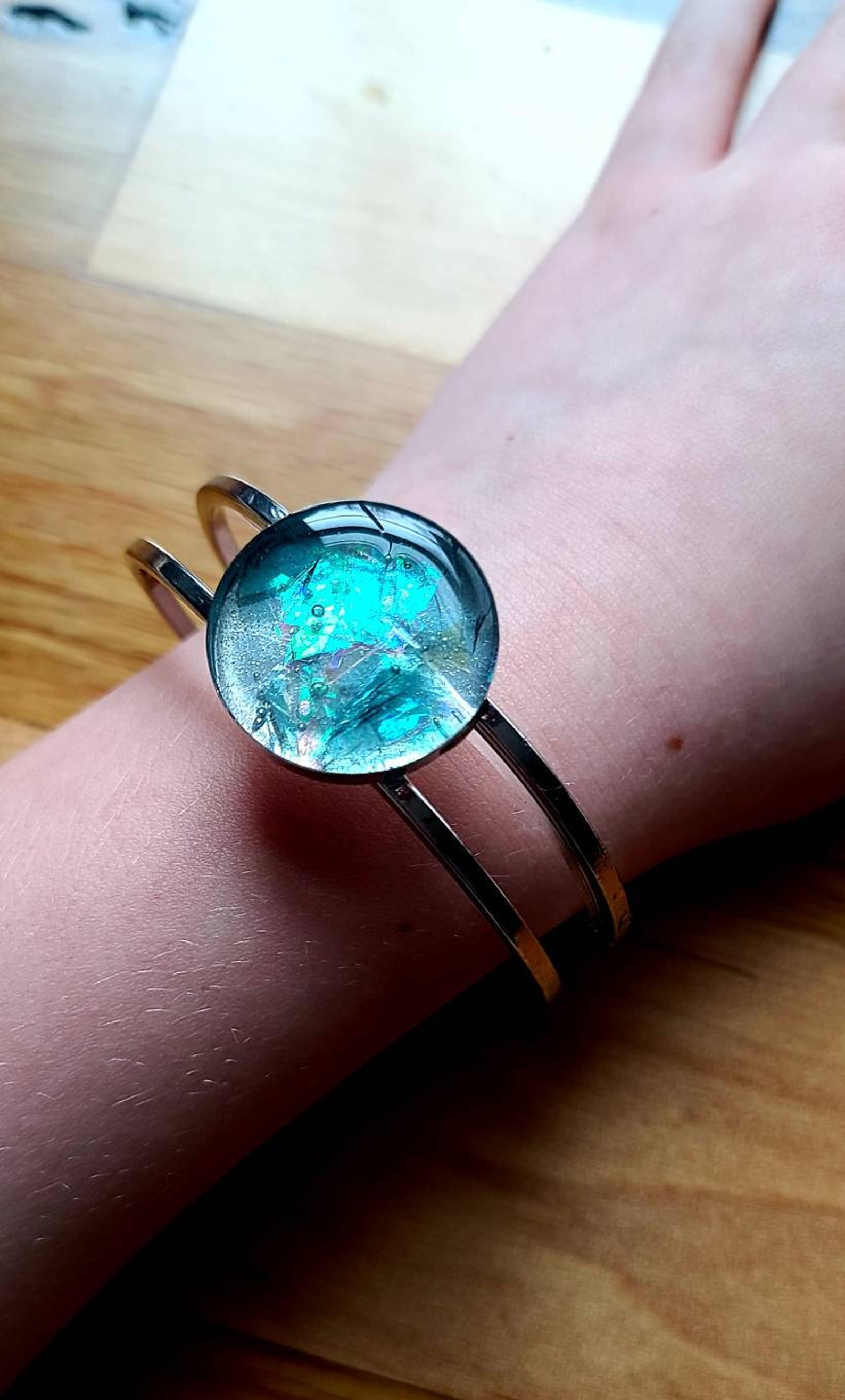 Green River Glass Sea Glass Cuff Resin Bracelet Glass Jewelry Gift for ...