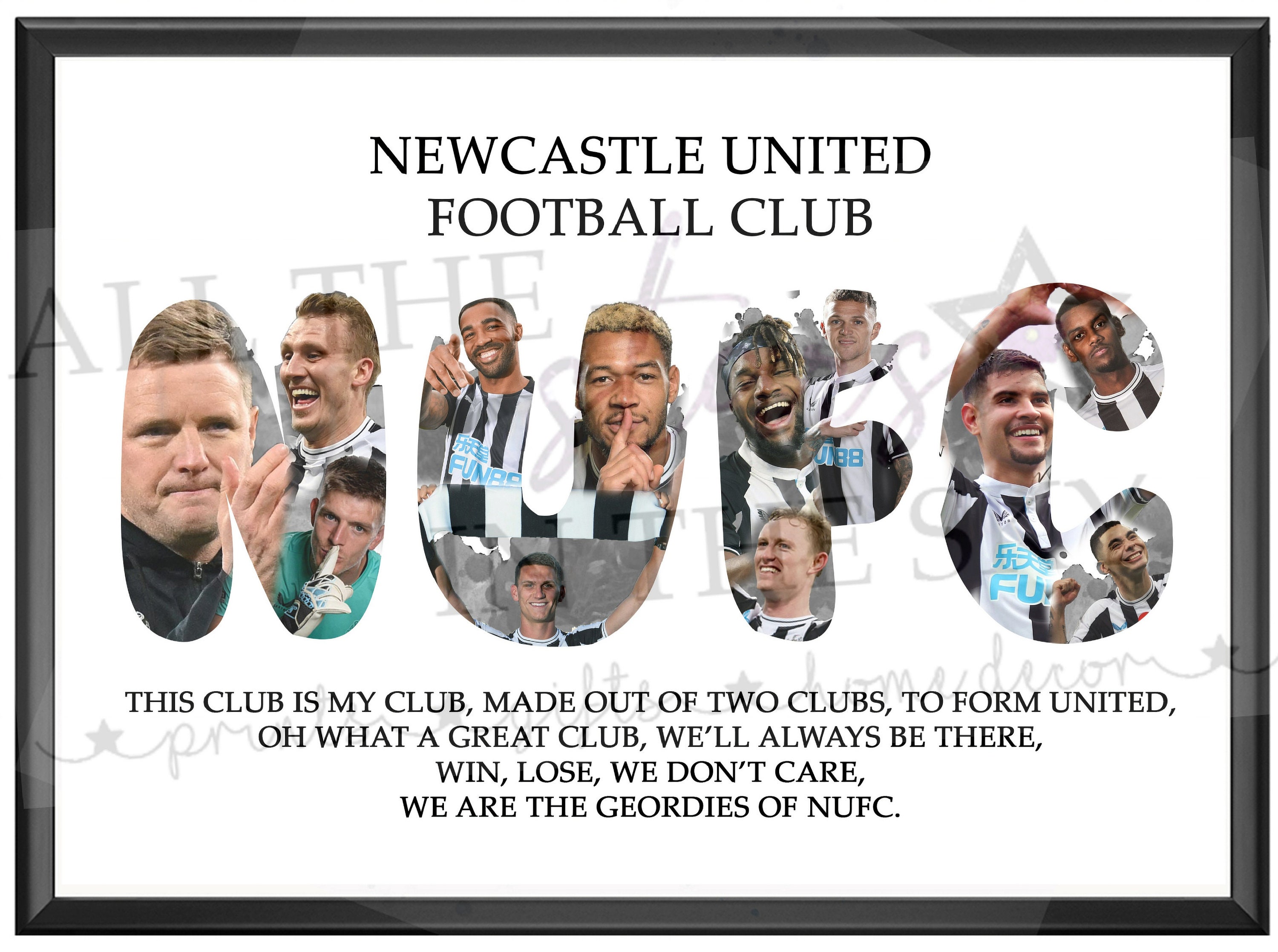 Nufc Home Print Wall Art Home Decor Newcastle Prints Home Inspo Prints ...