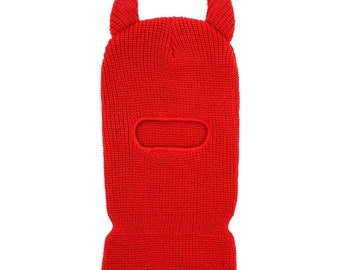 Devil Horns Ski Mask Black - Etsy
