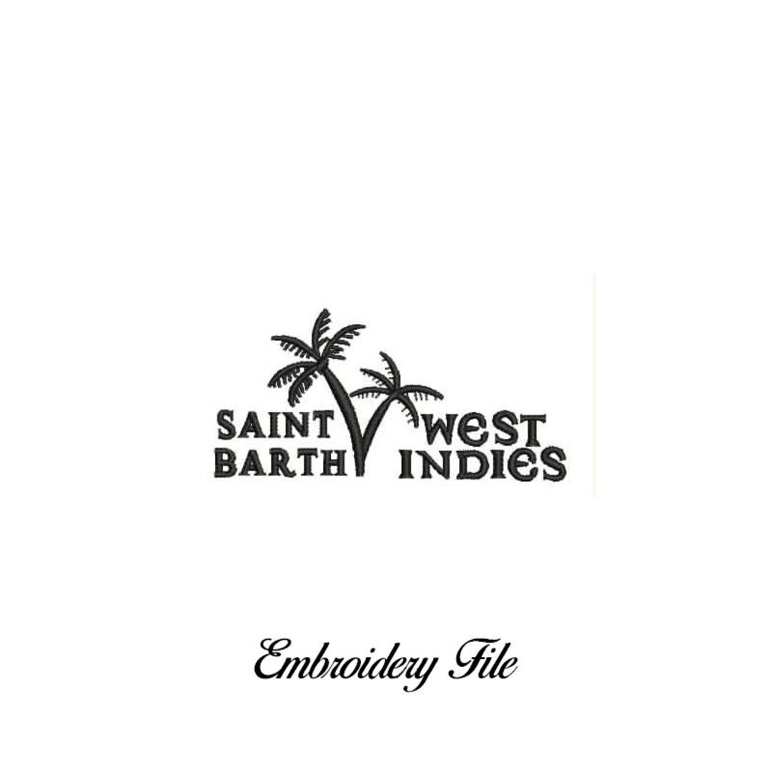 Saint Barth West Indies Flag Country Embroidery File .DST .EMB 4" Width ...