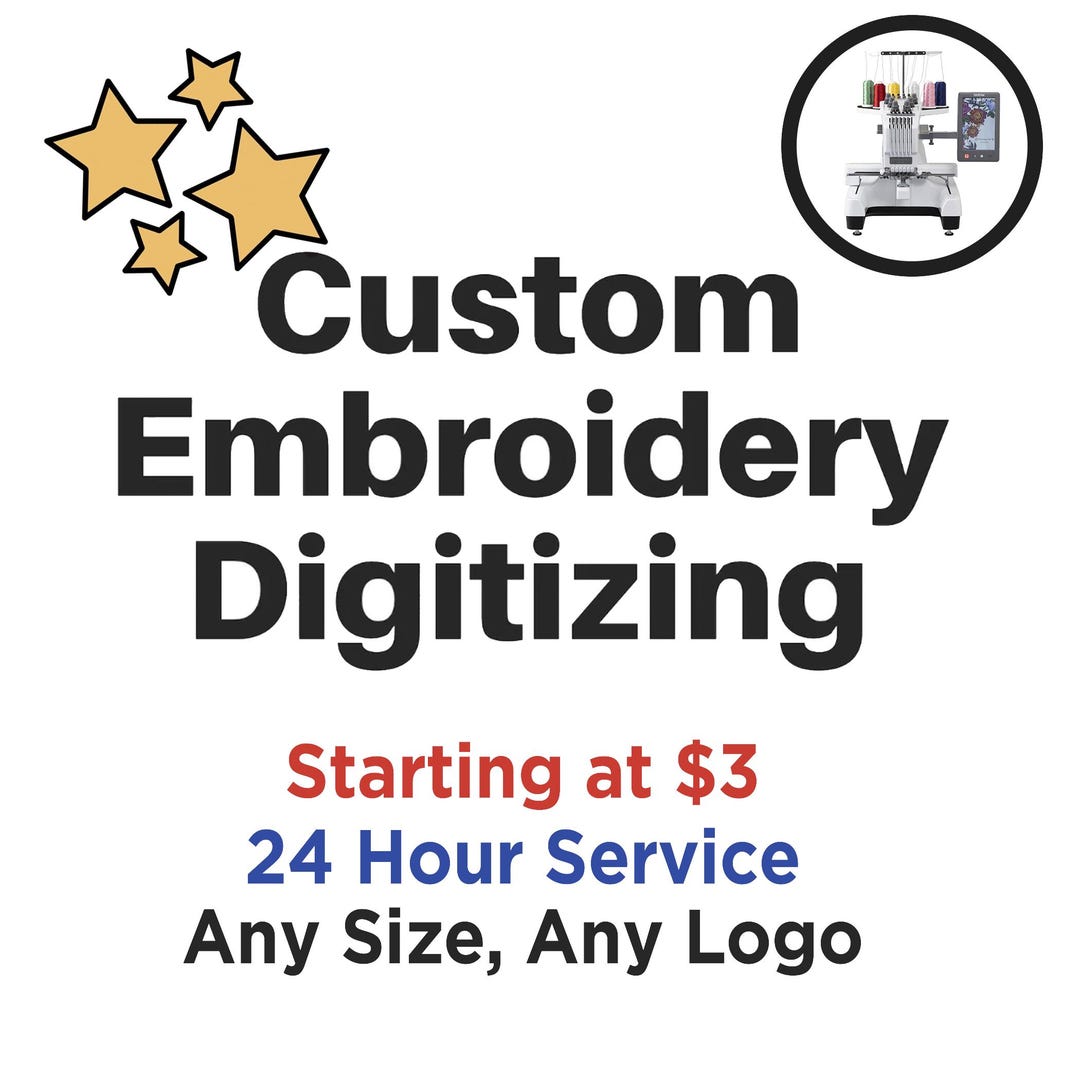Custom Embroidery Digitizing DST File Logo - Etsy