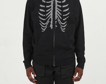 Rhinestone Skeleton Hoodie - Etsy